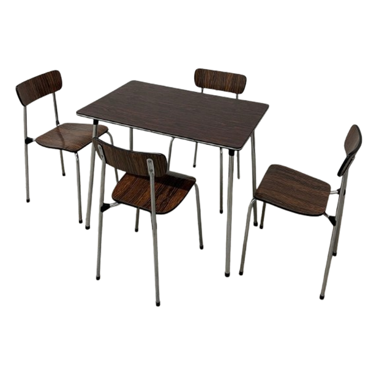 Vintage Eettafel Formica Brown bij Reliving
