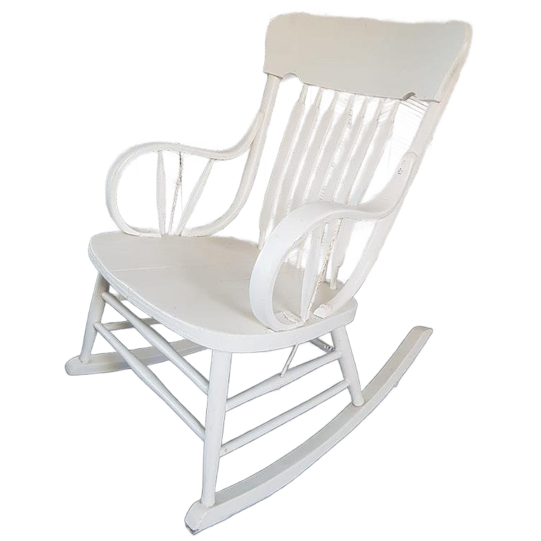 Vintage Fauteuil Hout White bij Reliving