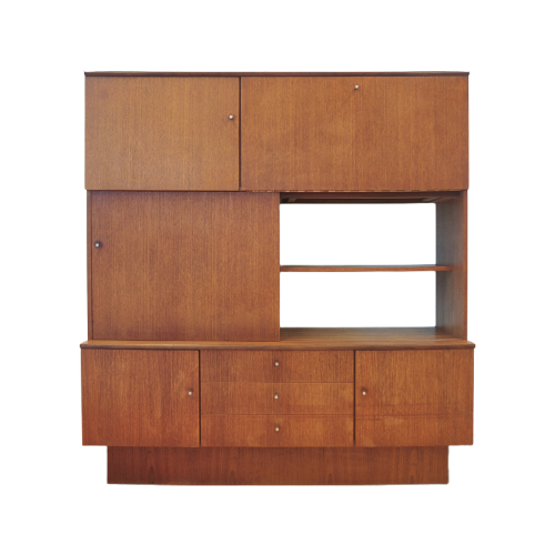 Bekijk Teakhouten Buffetkast Wandkast Bar op Reliving