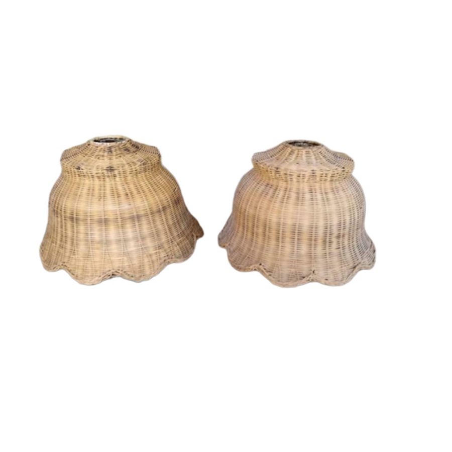2 Vintage Boho Riet Rotan Grote Lampenkap | Lamp | Reliving
