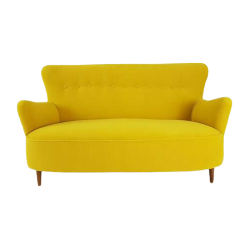 Artifort Theo Ruth Gele Bank | Vintage Geel Wollen Tweezits | Bank ...