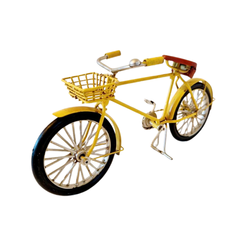 Bekijk Miniatuur Fiets Beeldje Gele Fiets op Reliving