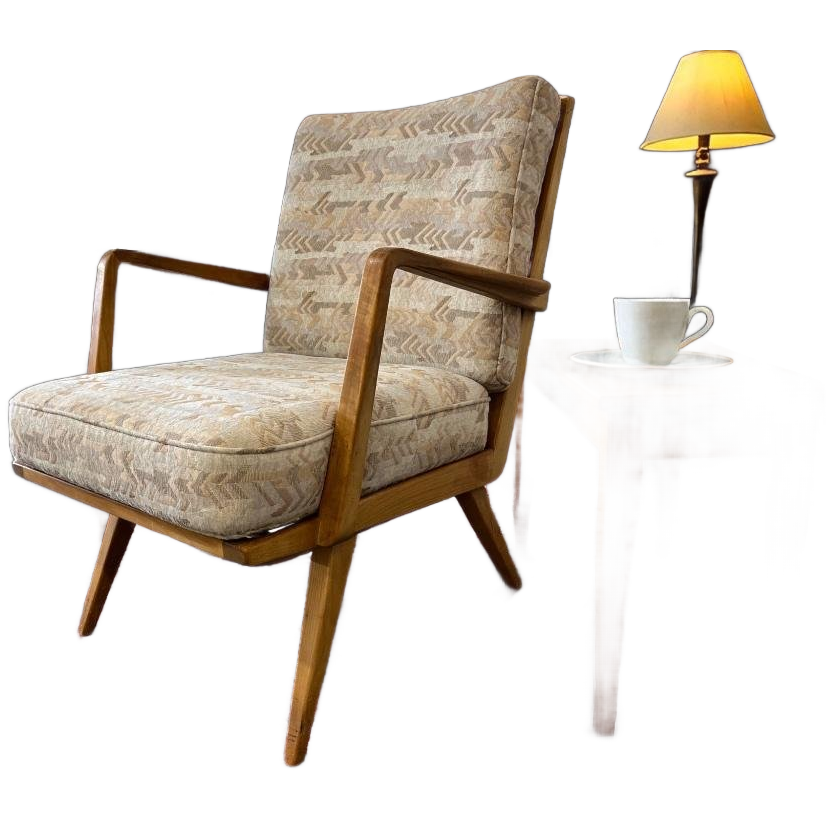 Vintage Fauteuil Hout Houtkleurig bij Reliving