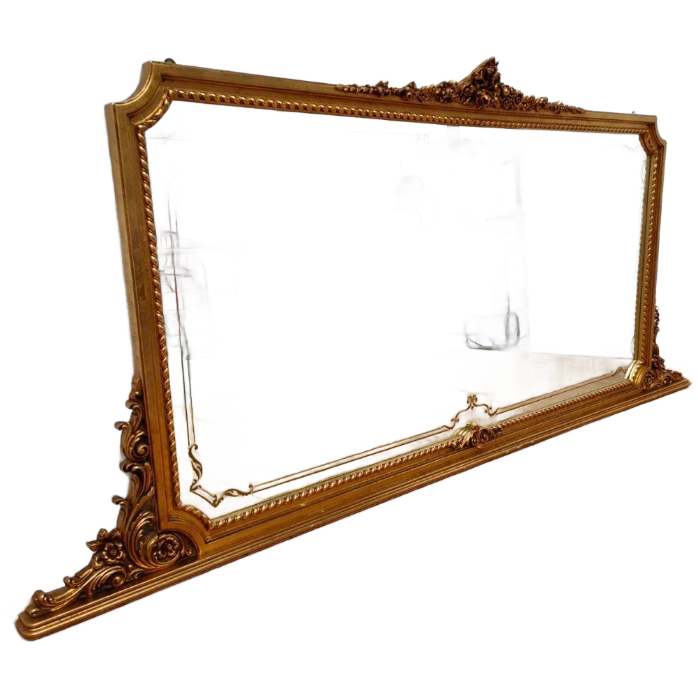 Klassiek Spiegel Hout Gold-coloured bij Reliving