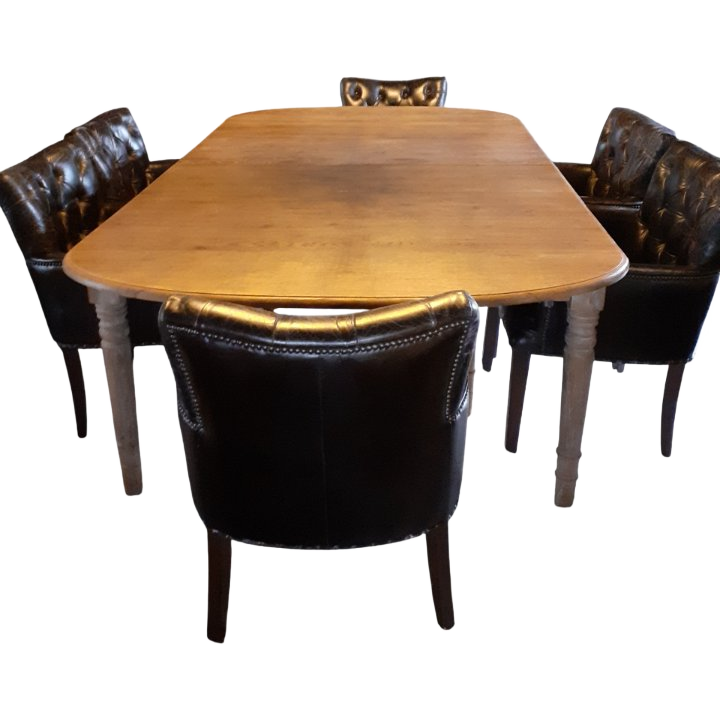 Bekijk Tafel Teak Met Oak Finish, Verlengbaar Tot 380Cm op Reliving