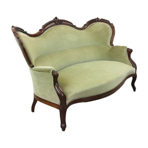 Bekijk Antieke Victoriaanse Tweezitter Sofa op Reliving