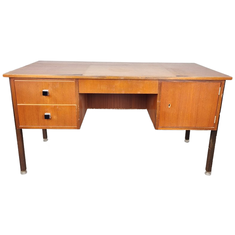 Vintage Bureau Hout Brown bij Reliving