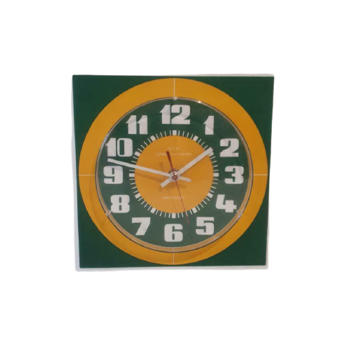 Bekijk Jaren 70 Retro Klok Groen Gele Klok Vintage Klok op Reliving