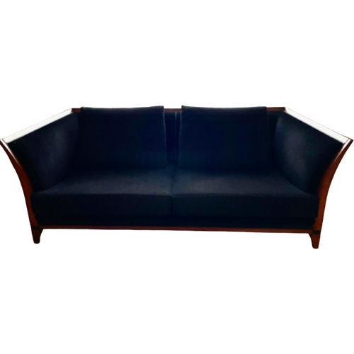 Klassiek 3-Zitsbank Velours Blauw bij Reliving