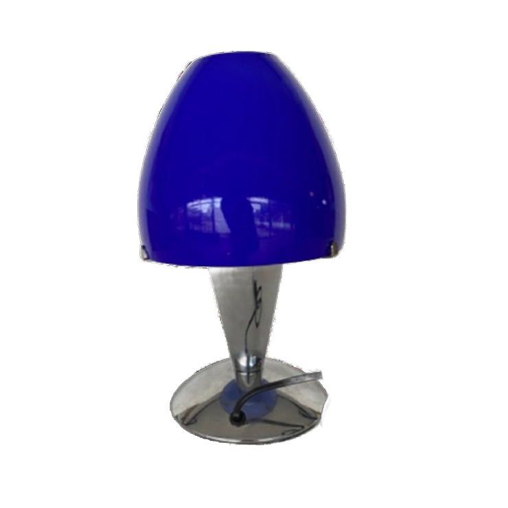 Vintage IKEA Tafellamp Glas Blauw bij Reliving