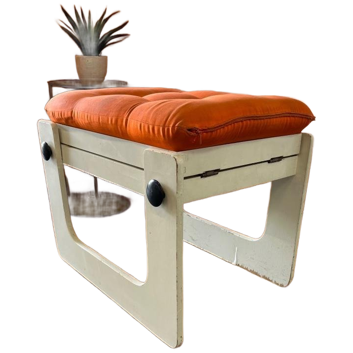 Vintage Kruk Hout Orange bij Reliving
