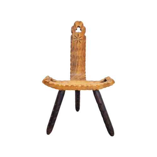 Vintage Japandi Eiken Tripod Driepoot Kruk Stoel '60 Spain | Kerst ...