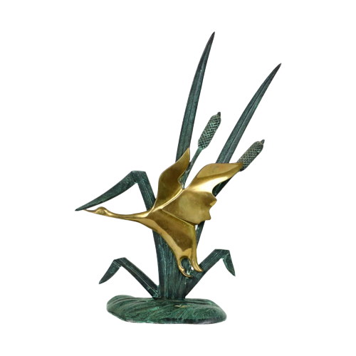 Bekijk Vintage 1960S Beeldje Sculptuur Eend Gans Riet Koper Messing 60S ...