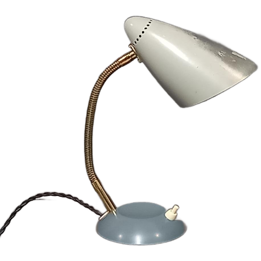 Vintage Bureaulamp Metal Gray bij Reliving