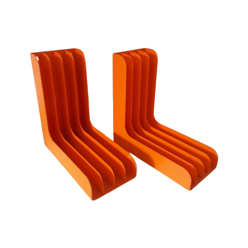 Bekijk Set2 Vintage Oranje Platenrekken Lp Rekjes Muur Rekjes Vinyl op ...