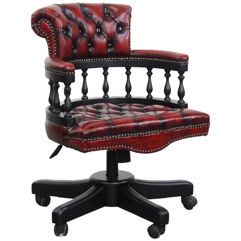 Klassiek Bureaustoel Leather Black bij Reliving