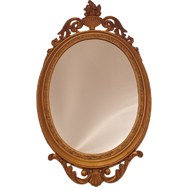 Bekijk Spiegel Met Kuif Houten Lijst | Kerst op Reliving