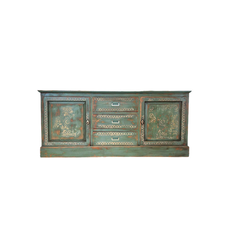 India Stijl Dressoir ~ Vintage Look Kast In Groen | Dressoir | Vintage ...