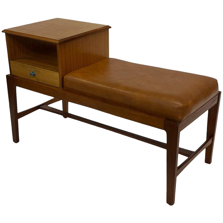 Bekijk Vintage Hal Bankje Telefoon Tafel Bankje Kastje Jaren 60 op Reliving