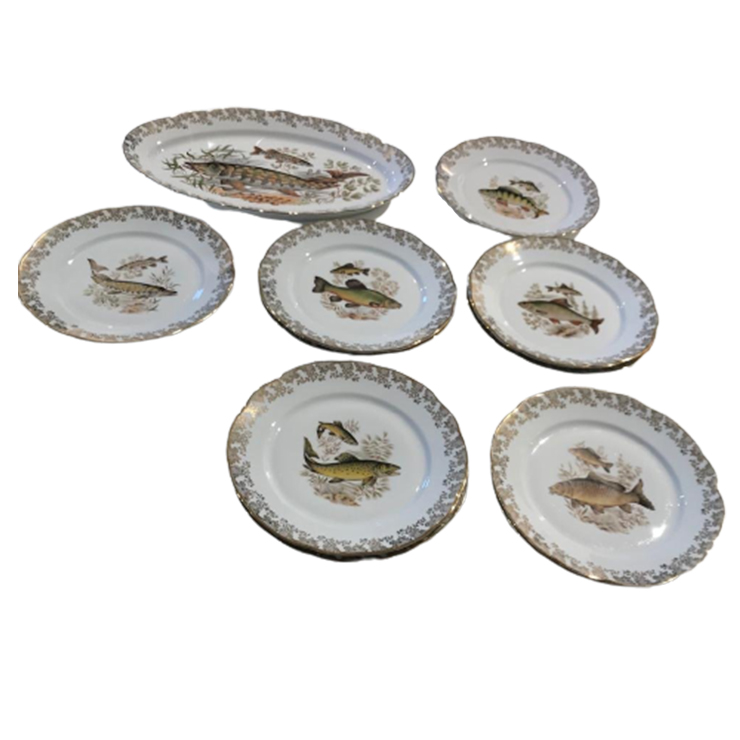 Bekijk Vis Servies Limoges Porceleine Paris Decor op Reliving