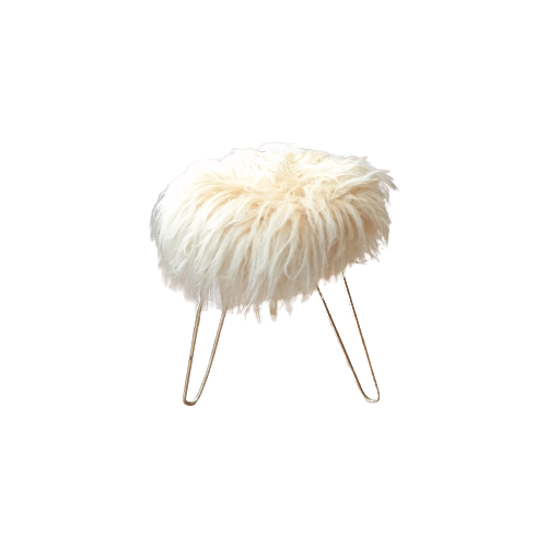 Vintage Rockabilly Poefje Gebroken Wit | Poef | Vintage | Reliving