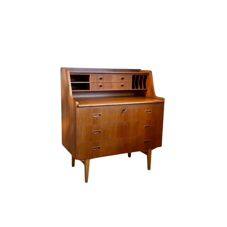 Vintage Bureau /Secretaire Deens Teak Jaren 60 | Secretaire | Reliving