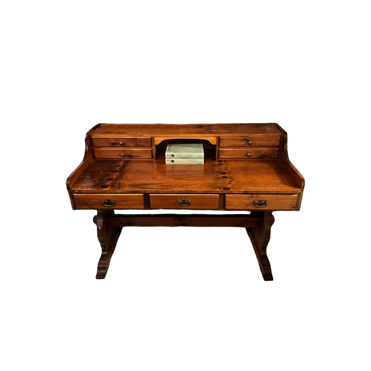 Vintage Bureau Hout Bruin bij Reliving