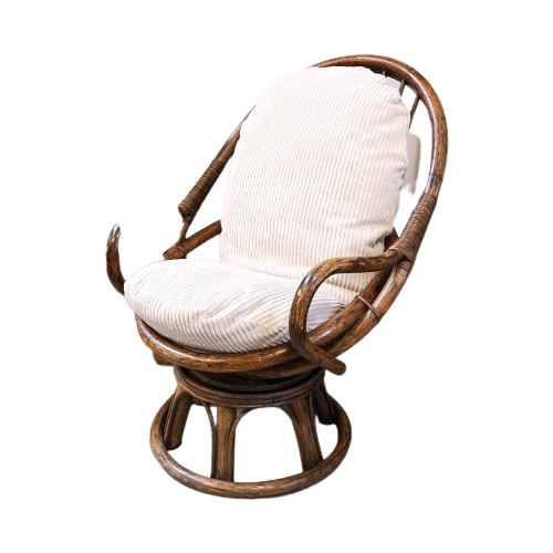 Draaistoel Rotan Retro | Stoel | Vintage ,| Bohemian | Reliving