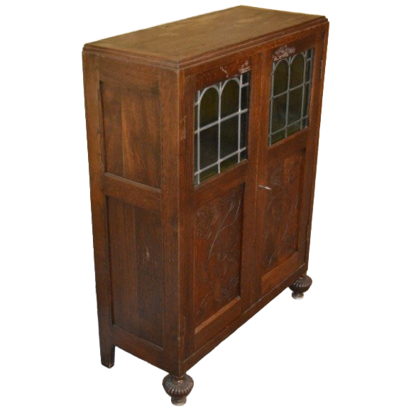 Art Deco Vitrinekast Oak Green bij Reliving