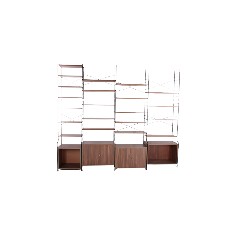 Bekijk Groot Vintage Wandmeubel Of String Regaal Kleur Notenhout,1960 ...