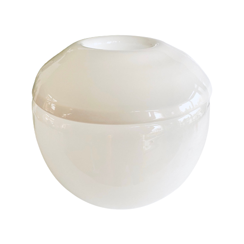 Grote Zware Wit Glazen Vaas | Vaas | Vintage | Reliving