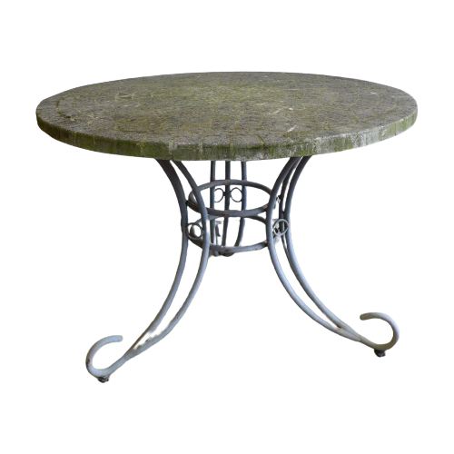 Bekijk Stevige Zware Ronde Stenen Tuintafel op Reliving