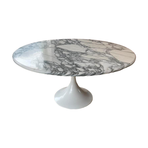 Eclectisch Knoll Salontafel Marmer Wit bij Reliving