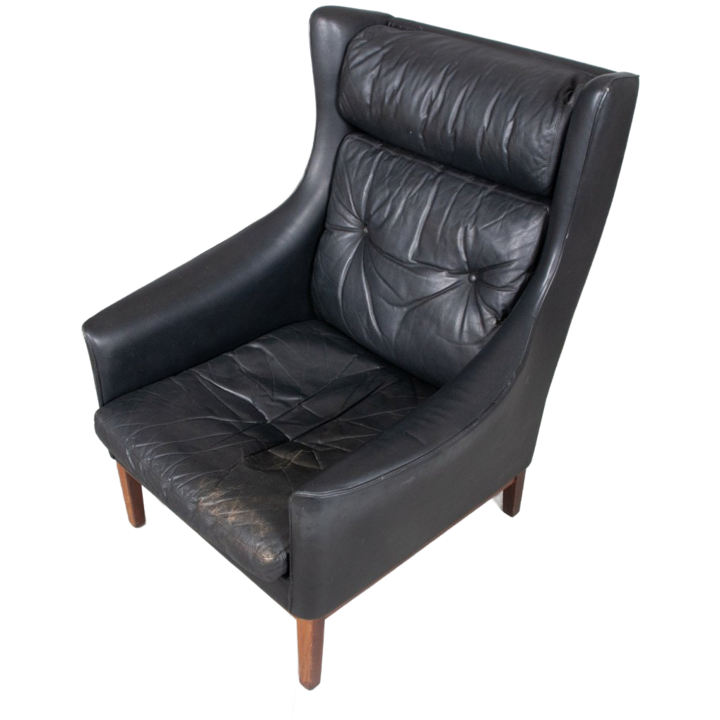 Vintage Fauteuil Leather Black bij Reliving