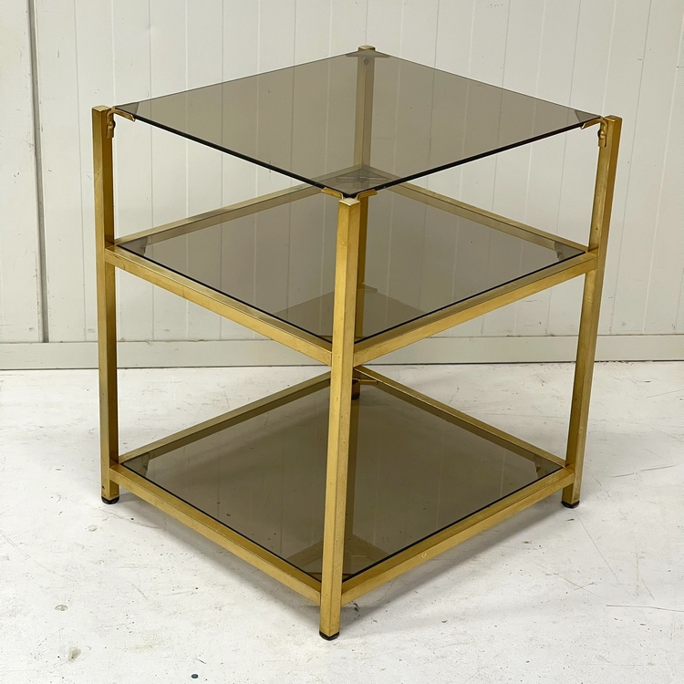 Eclectisch Bijzettafel Glass Brass-coloured bij Reliving