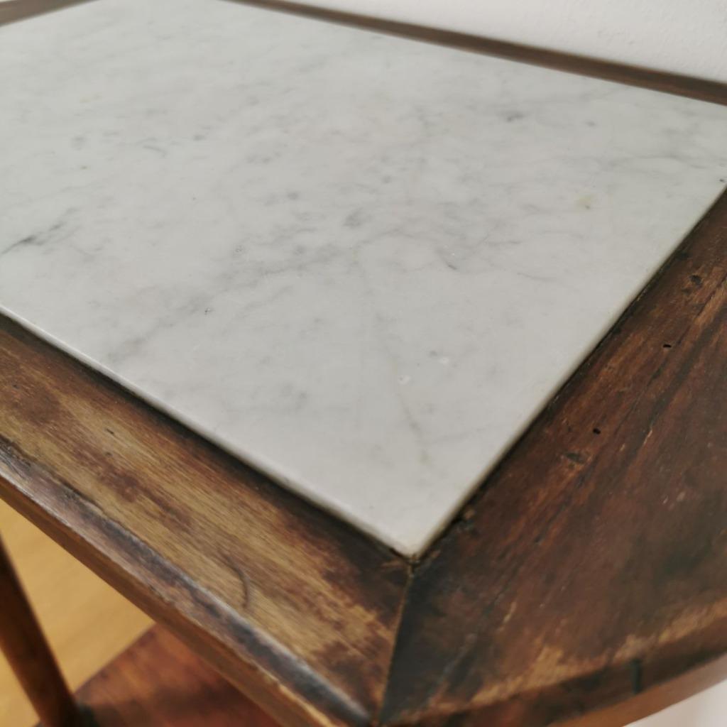 Bekijk Landelijke Plantentafeltje, Bijzettafeltje Met Marmer Blad op ...