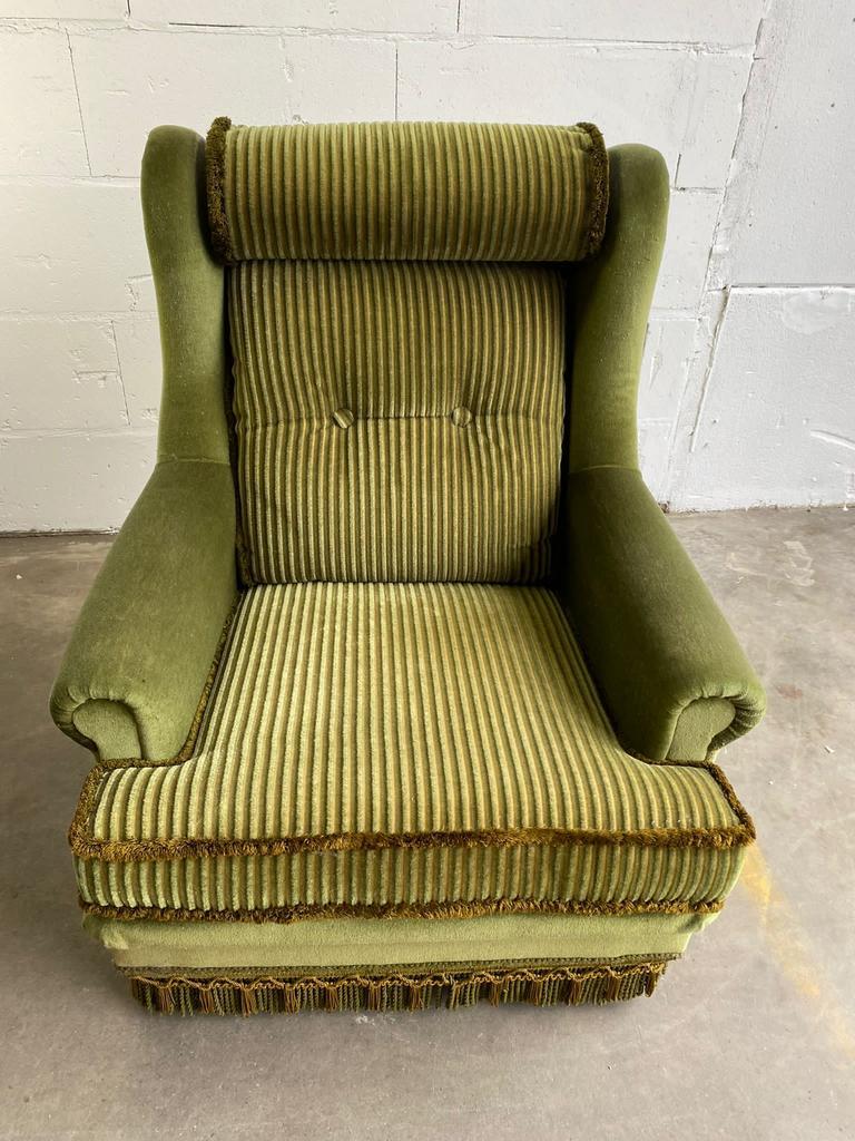 Bekijk Vintage Groene Eenzit / Fauteuil / Clubzetel op Reliving
