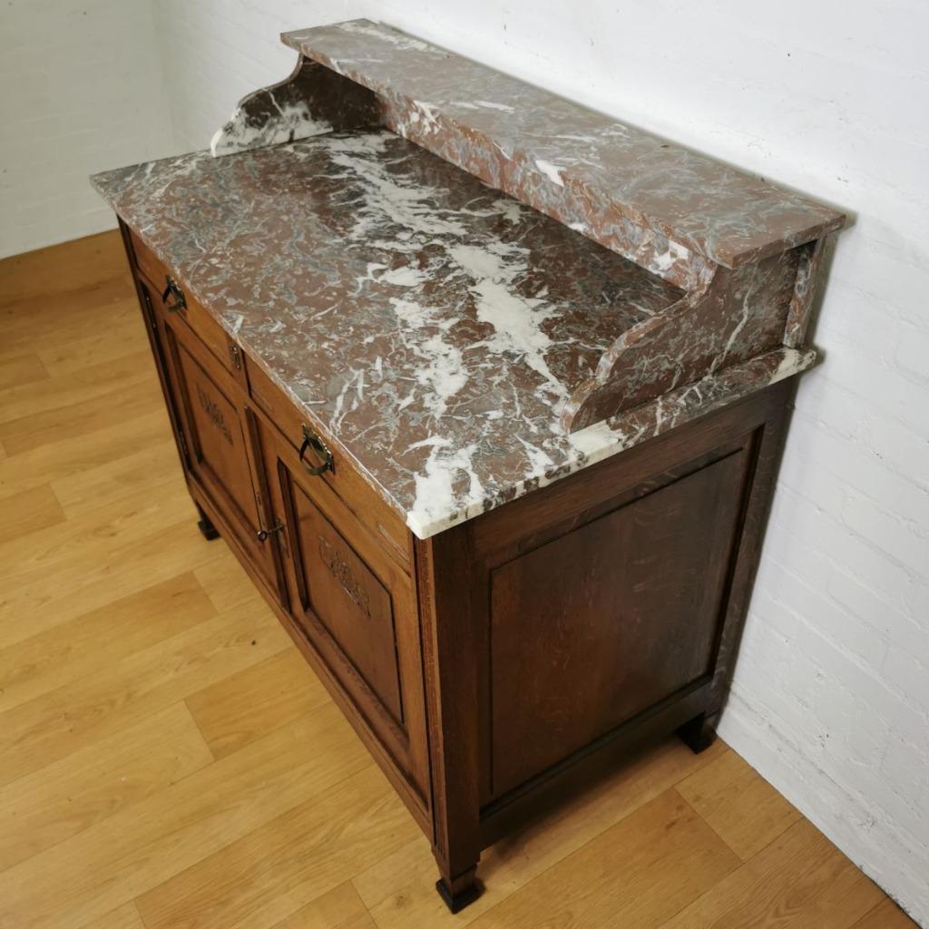 Bekijk Antieke Franse Dressoir, Commode, Ladekast Met Marmer Blad op ...