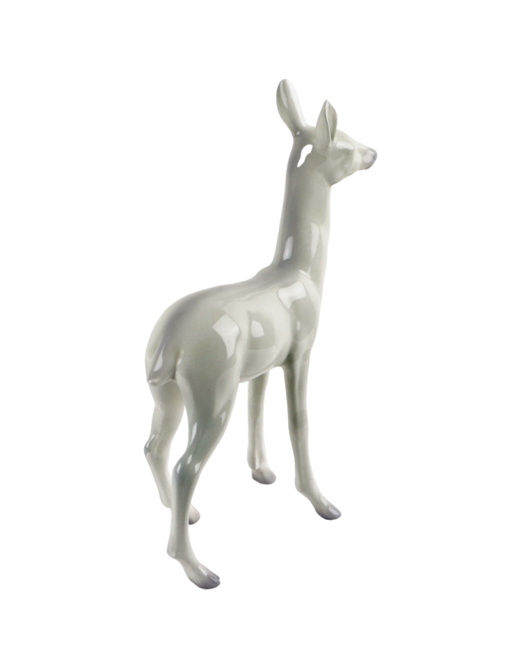 Bekijk Hert Hinde Beeld Sculptuur Wit Grijs Porselein Keramiek 33Cm op ...