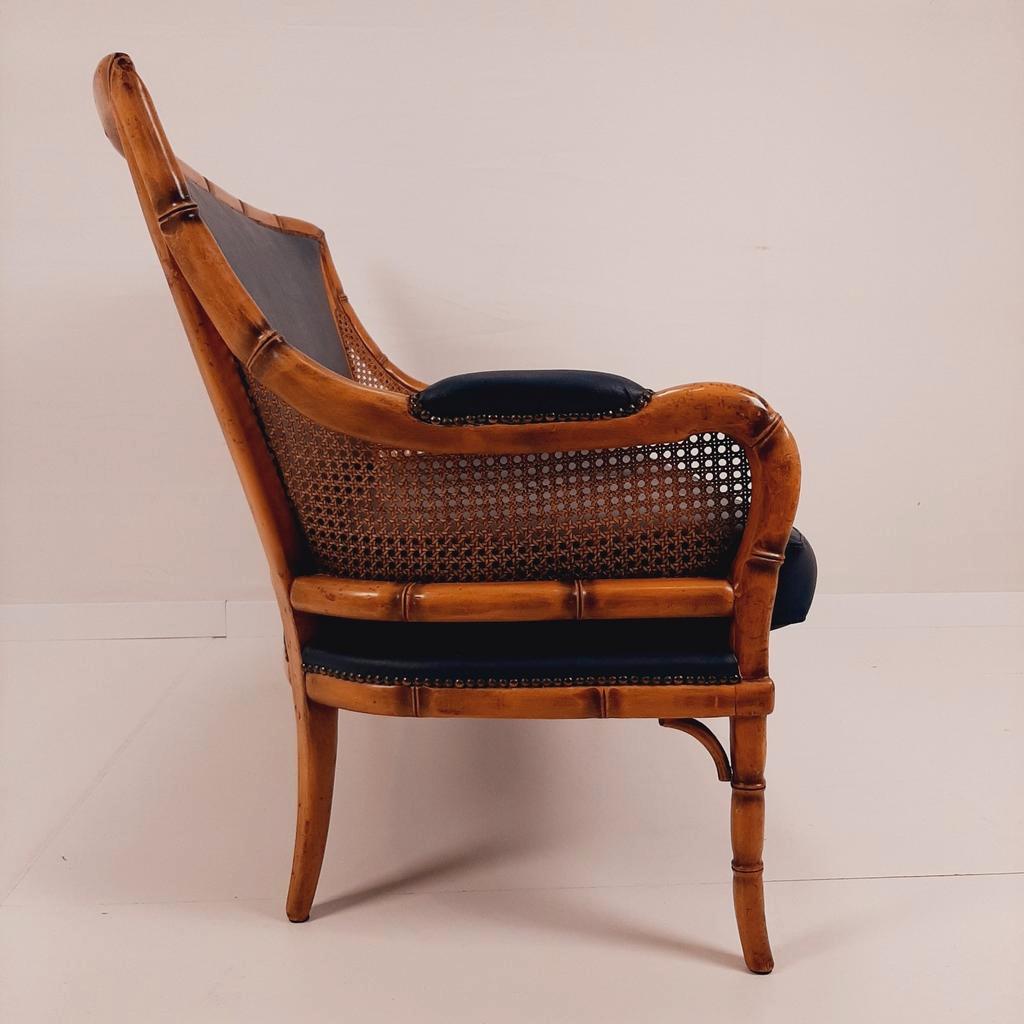 Bekijk Vintage Rotan Sofa, Retro Manou Bank, Bamboe Tweezitter op Reliving