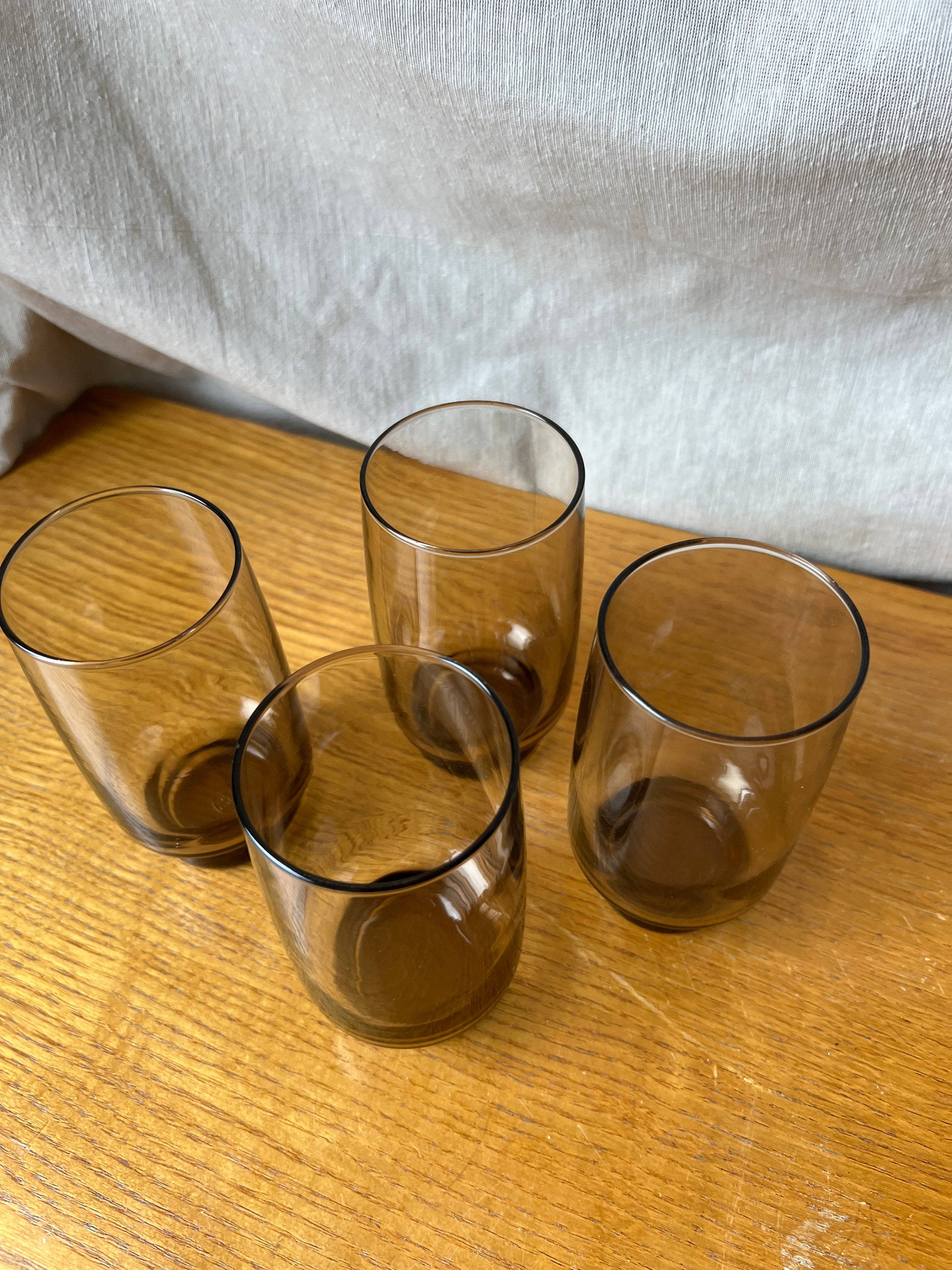 Bekijk Vintage Rookglas Limonade Glazen Luminarc/Bp Set Van 4 op Reliving