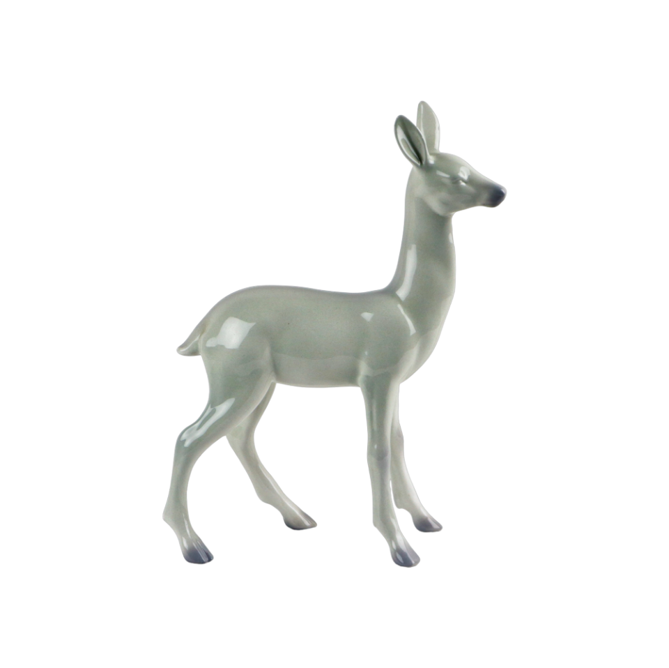 Bekijk Hert Hinde Beeld Sculptuur Wit Grijs Porselein Keramiek 33Cm op ...