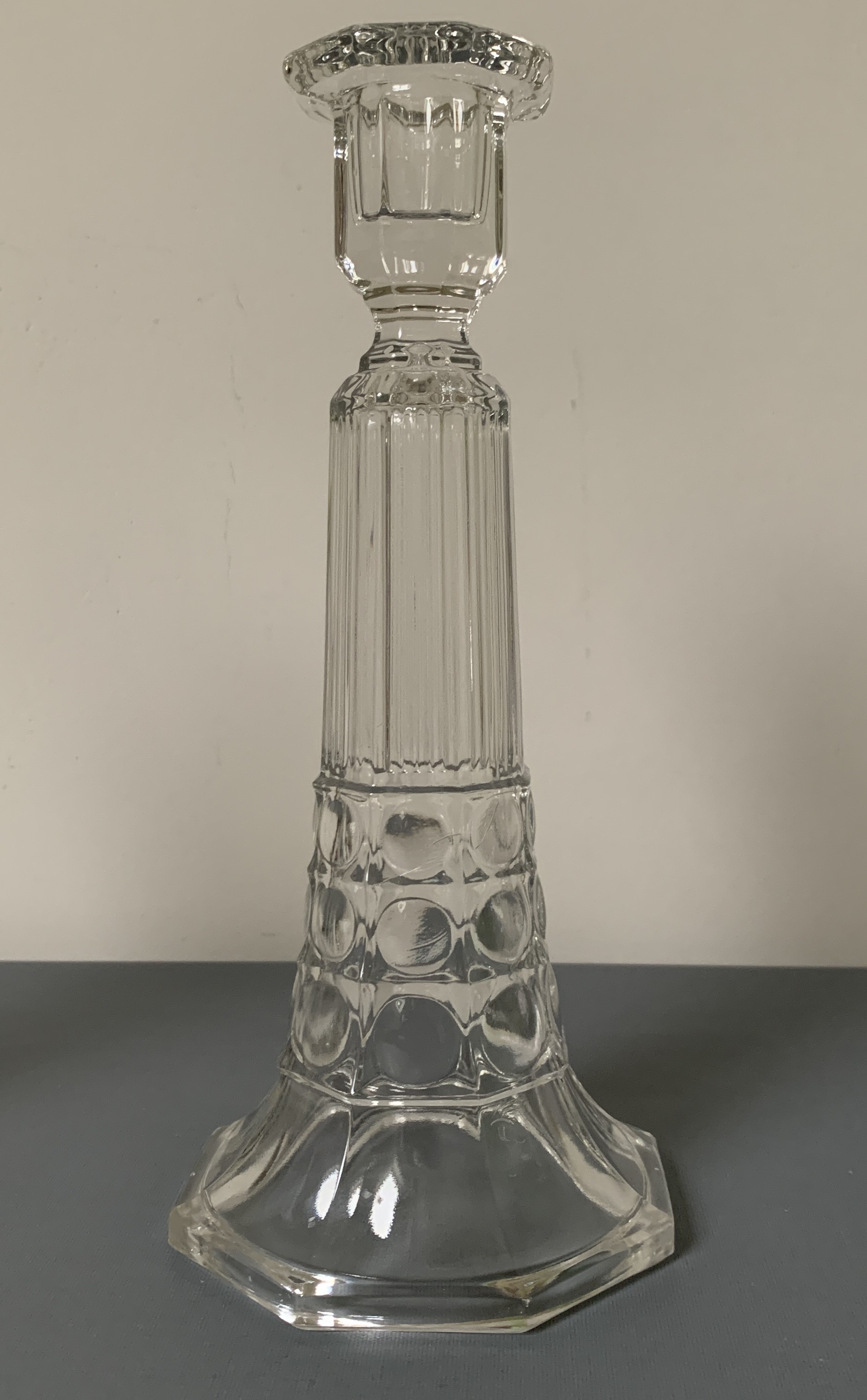 Val Saint Lambert Kandelaar Glass White bij Reliving