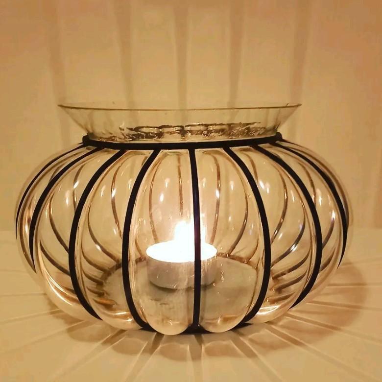 Bekijk Vintage Vaas Caged Glass, Windlicht op Reliving