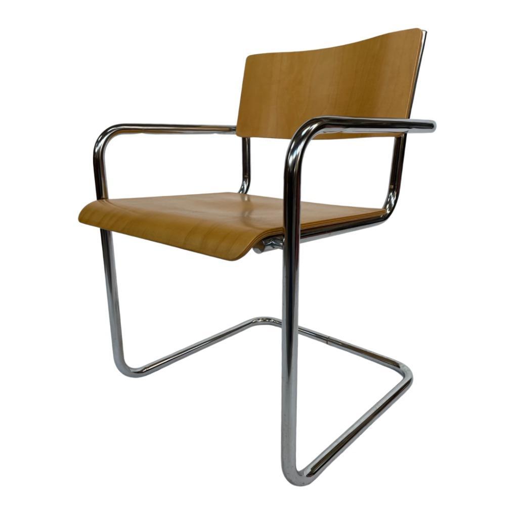 Bekijk Vintage Set Van Vier Buisframe Stoelen Hout Jaren 80 Design ...