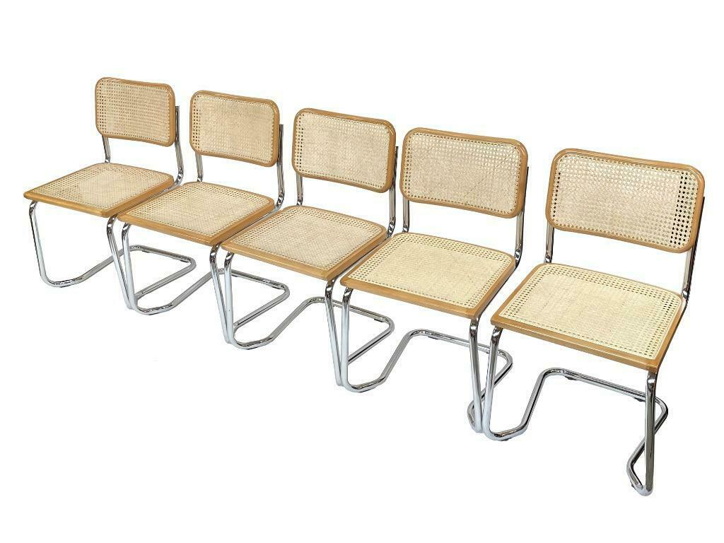 Bekijk Vintage Cesca Model Marcel Breuer Stoelen Set Van Vijf op Reliving