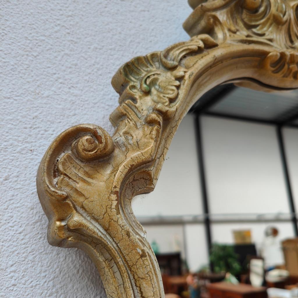 Vintage Spiegel Hout Creme bij Reliving