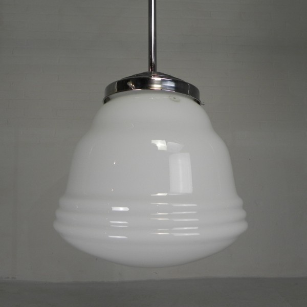 Val Saint Lambert Hanglamp Glass Silver-coloured bij Reliving