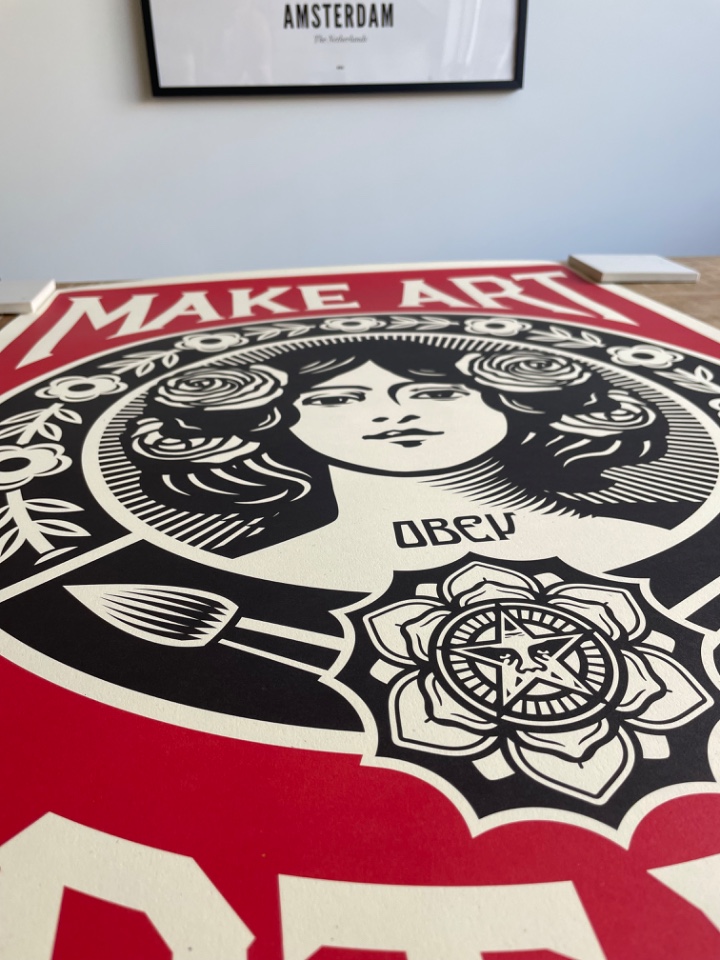 Bekijk Shepard Fairey Obey, Make Art Not War, Signed And Dated By ...