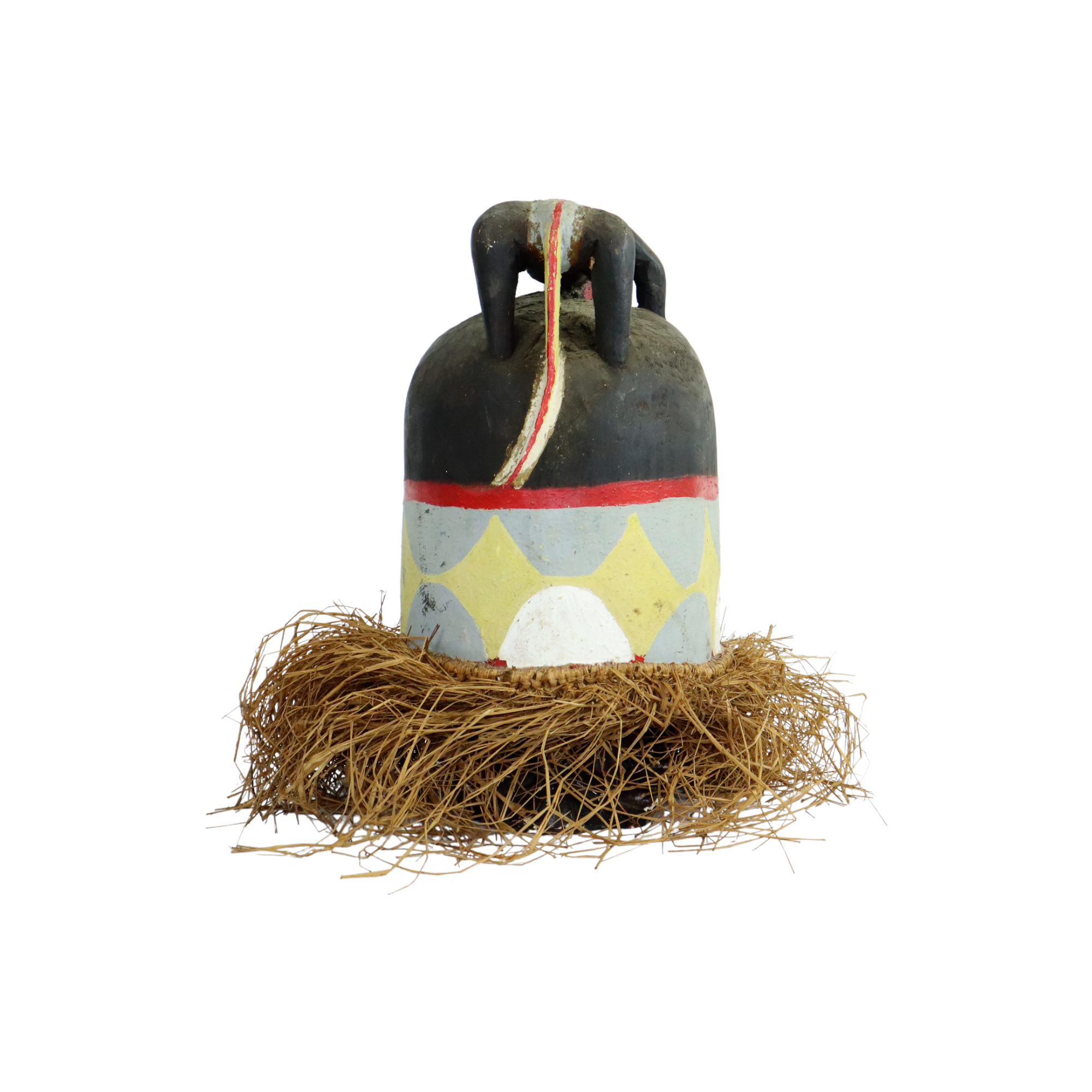 Bekijk Vintage Afrikaans Masker Stamhoofd Mythisch Wezen Pigment Stro ...